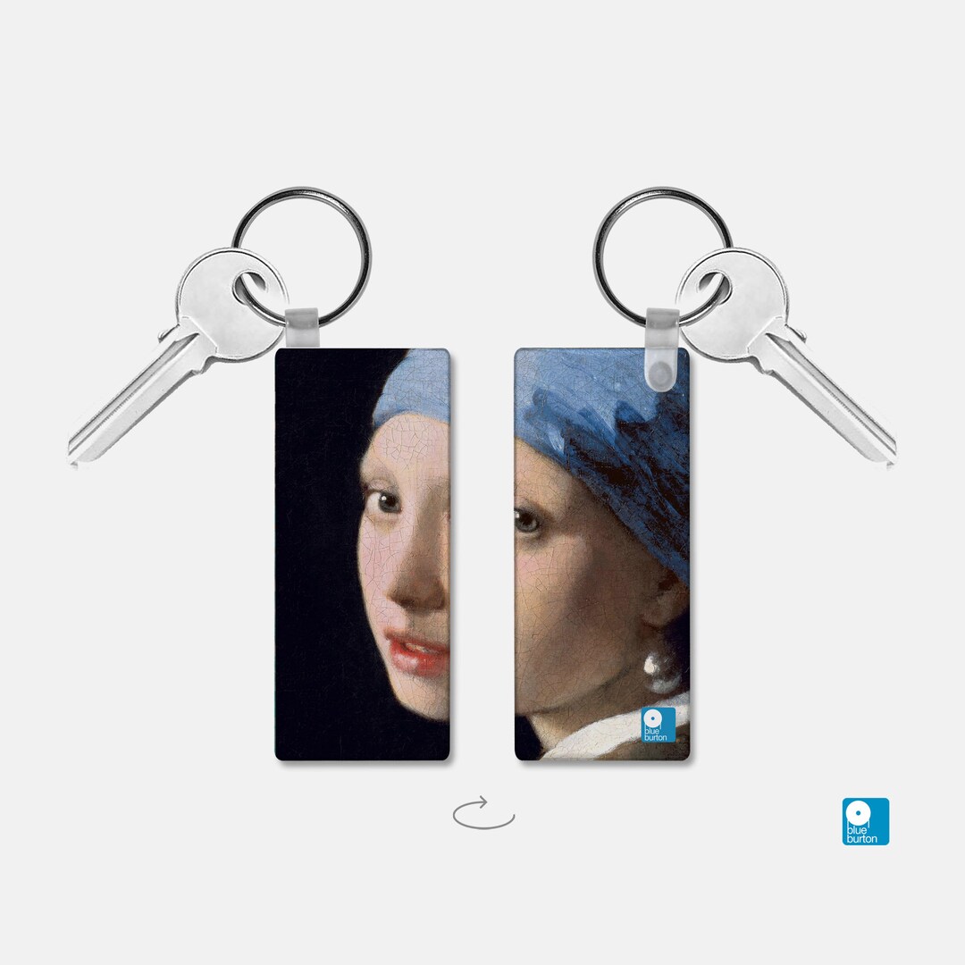 The Girl With a Pearl Earring Keychain Personalized Double Sided ...