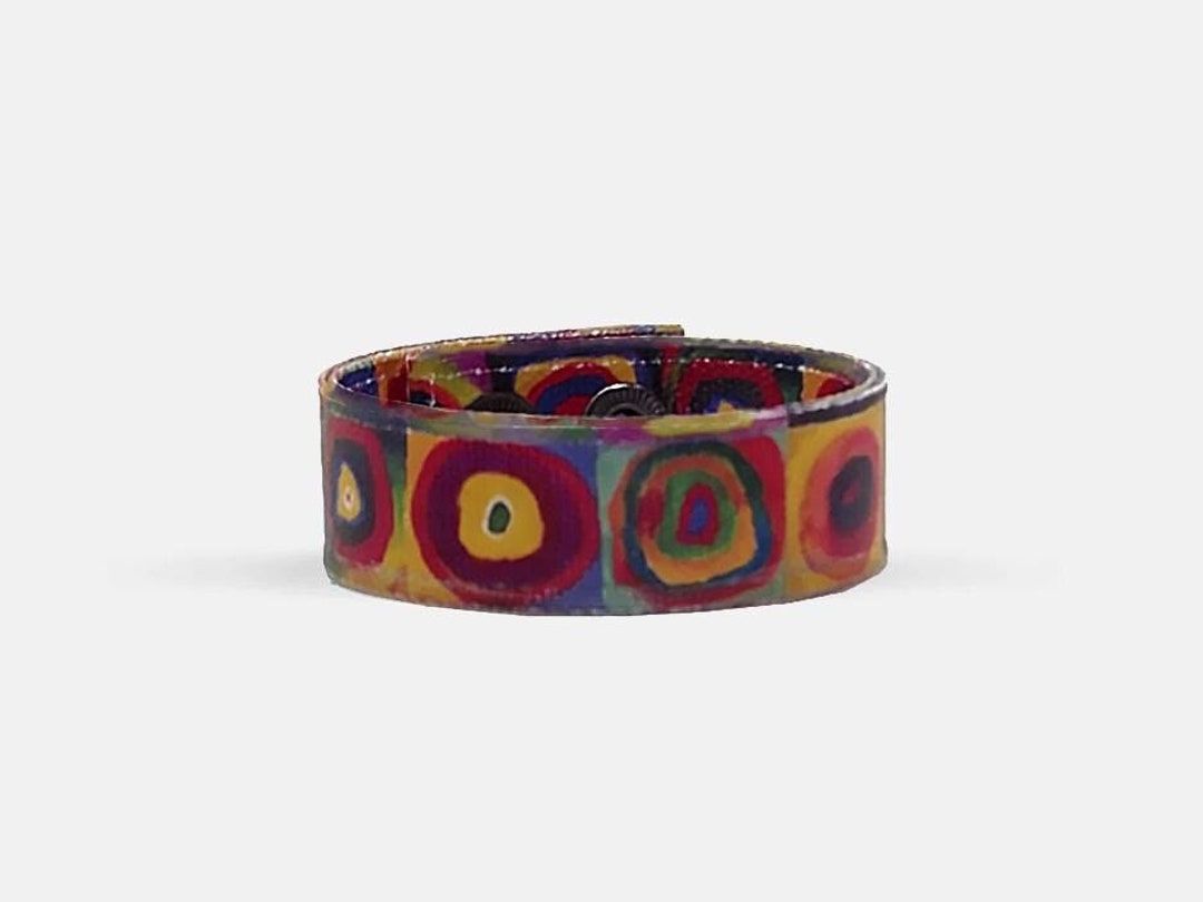 Kandinsky Bracelet: Handmade Abstract Art Canvas Jewelry - Etsy