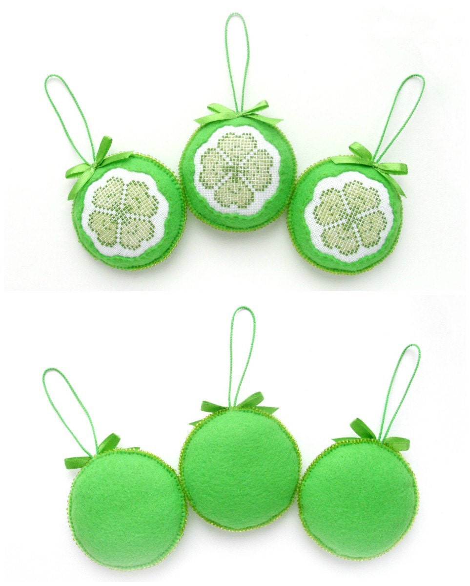 Felt Clover Ornament, 4 Leaf Clover, Favors for St. Patricks Day ...