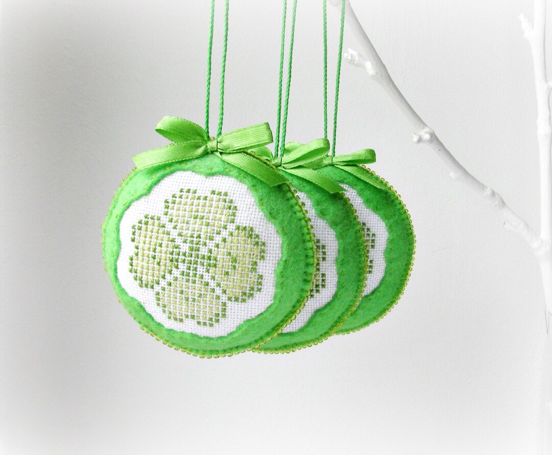 Felt Clover Ornament, 4 Leaf Clover, Favors for St. Patricks Day ...