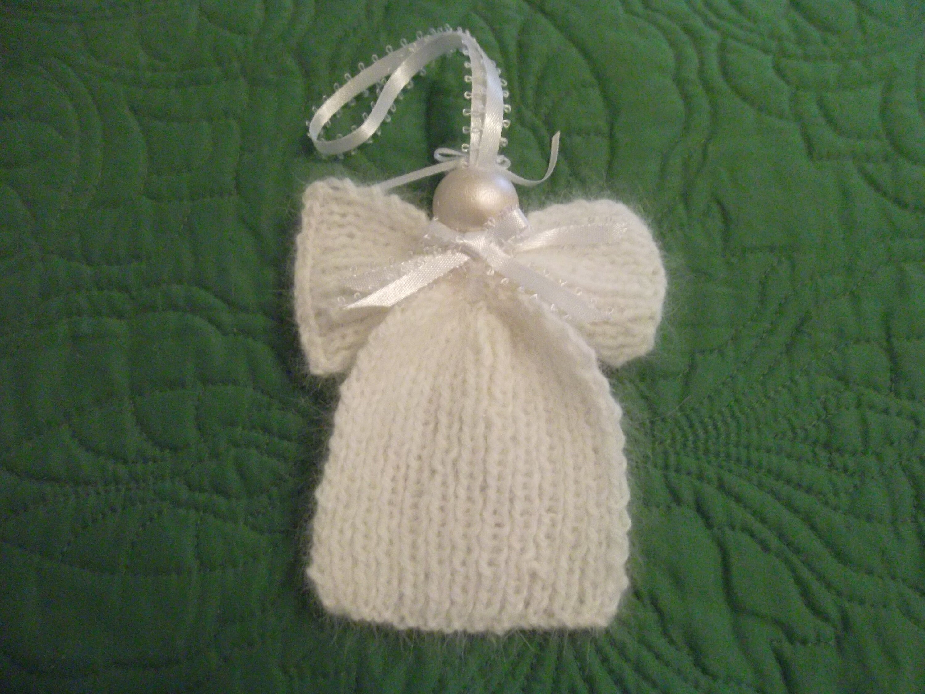 Soft White Angora Knitted Angel Ornament - Etsy