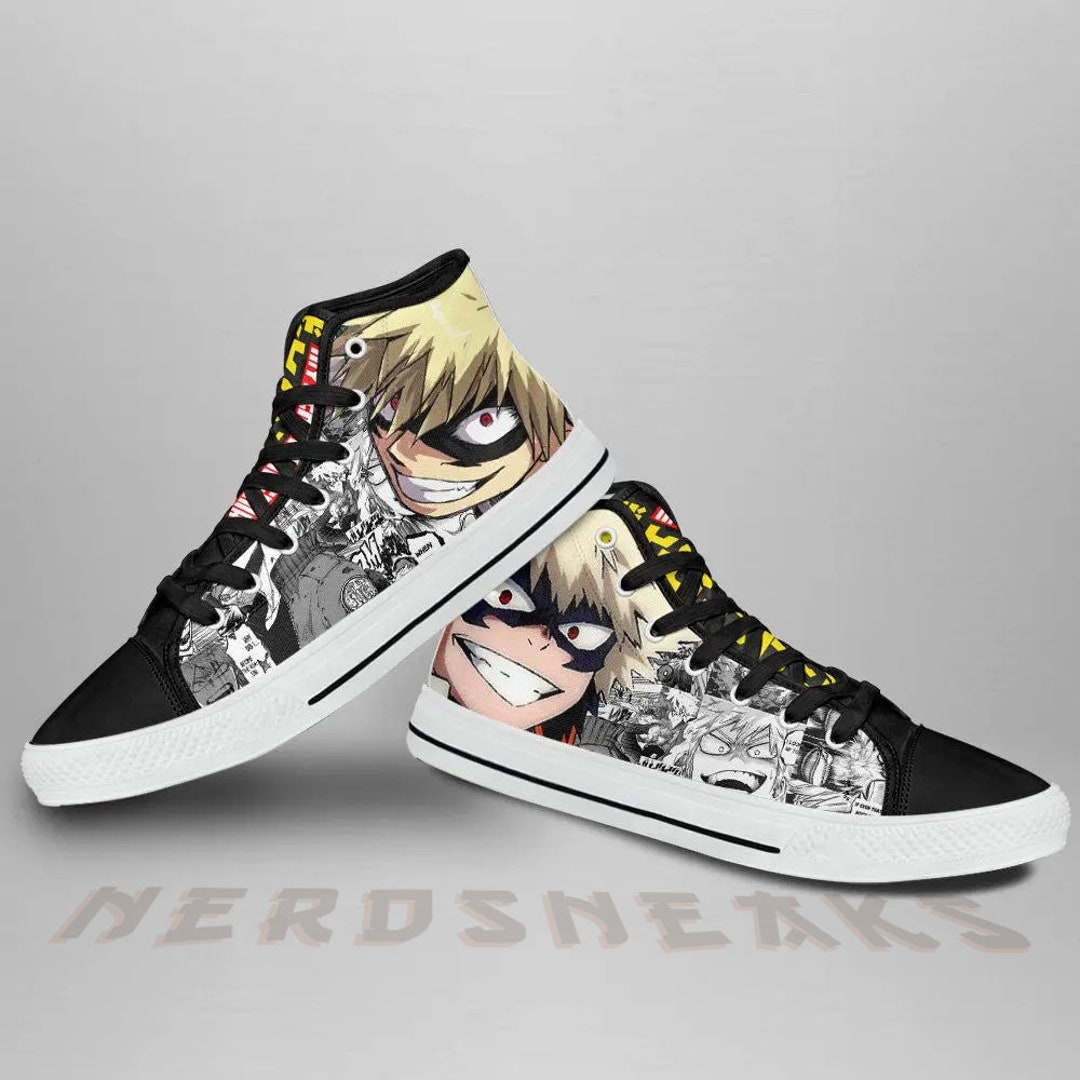 Katsuki Bakugo High Top Shoes Custom Anime Sneakers Mix Manga - Etsy