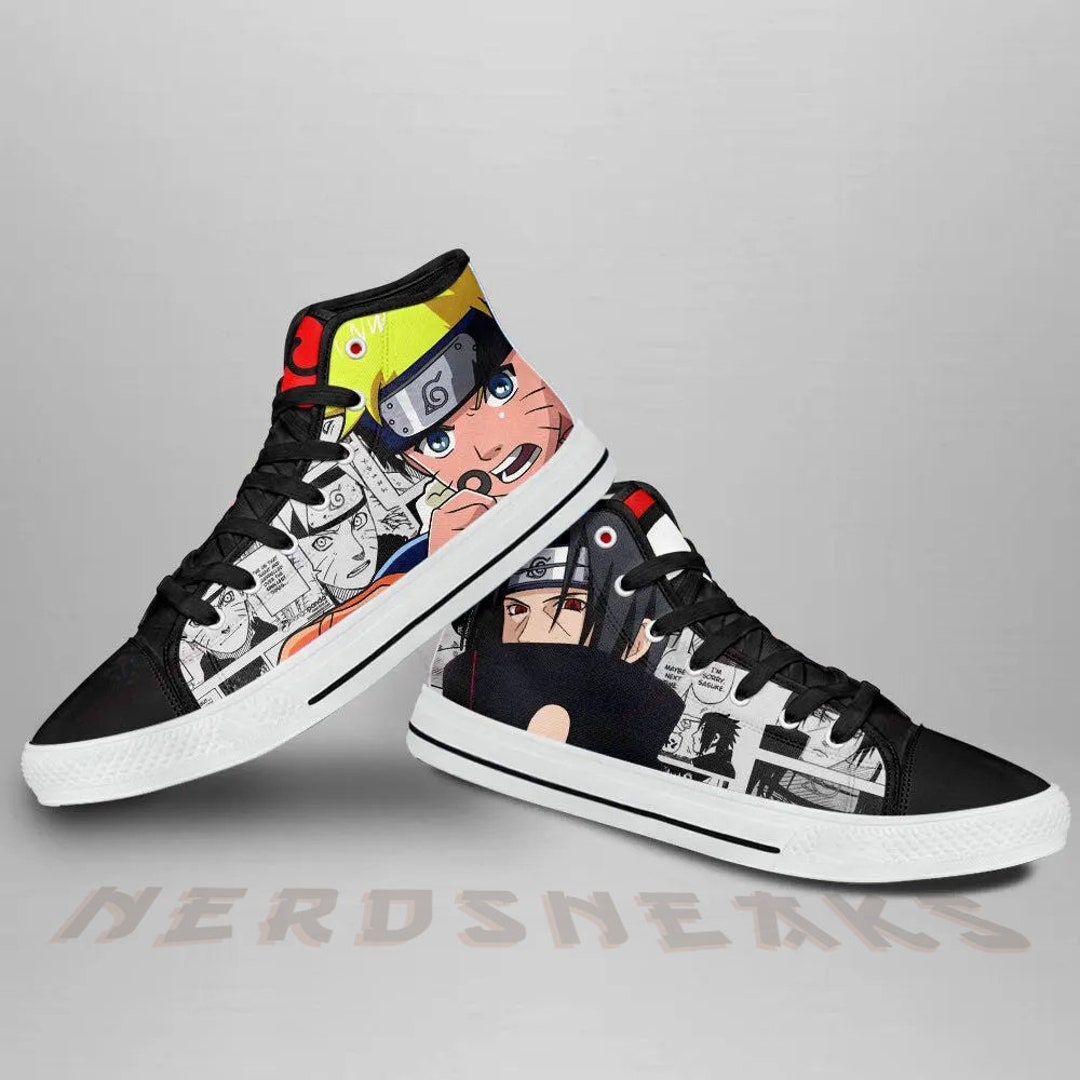 Itachi Uchiha and Nrt Uzumaki High Top Shoes Custom Anime Sneakers Mix ...