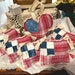 Antique Quilt Double Hearts Flag Peg Hanger Red & Blue Patriotic Peg ...