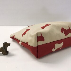 Handmade Scotty Scottie Dog Rust Red Wristlet Zipper Purse Pouch Bag ...