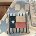 Texas Flag Pillow Antique Quilt Red Check Pillow With French Ticking ...
