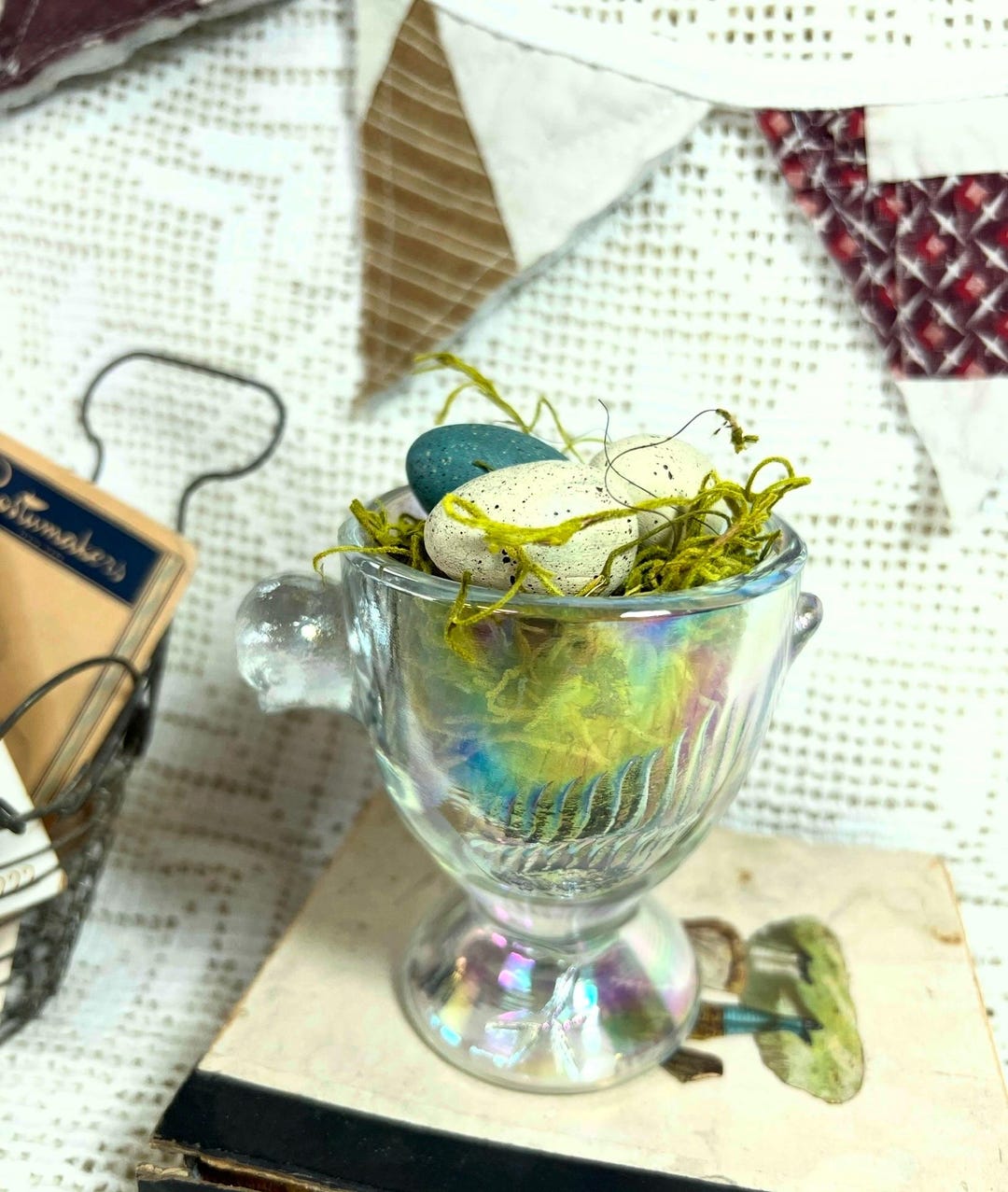 Easter Glass Chick Cup With Eggs Westmoreland French Country Farmhouse ...