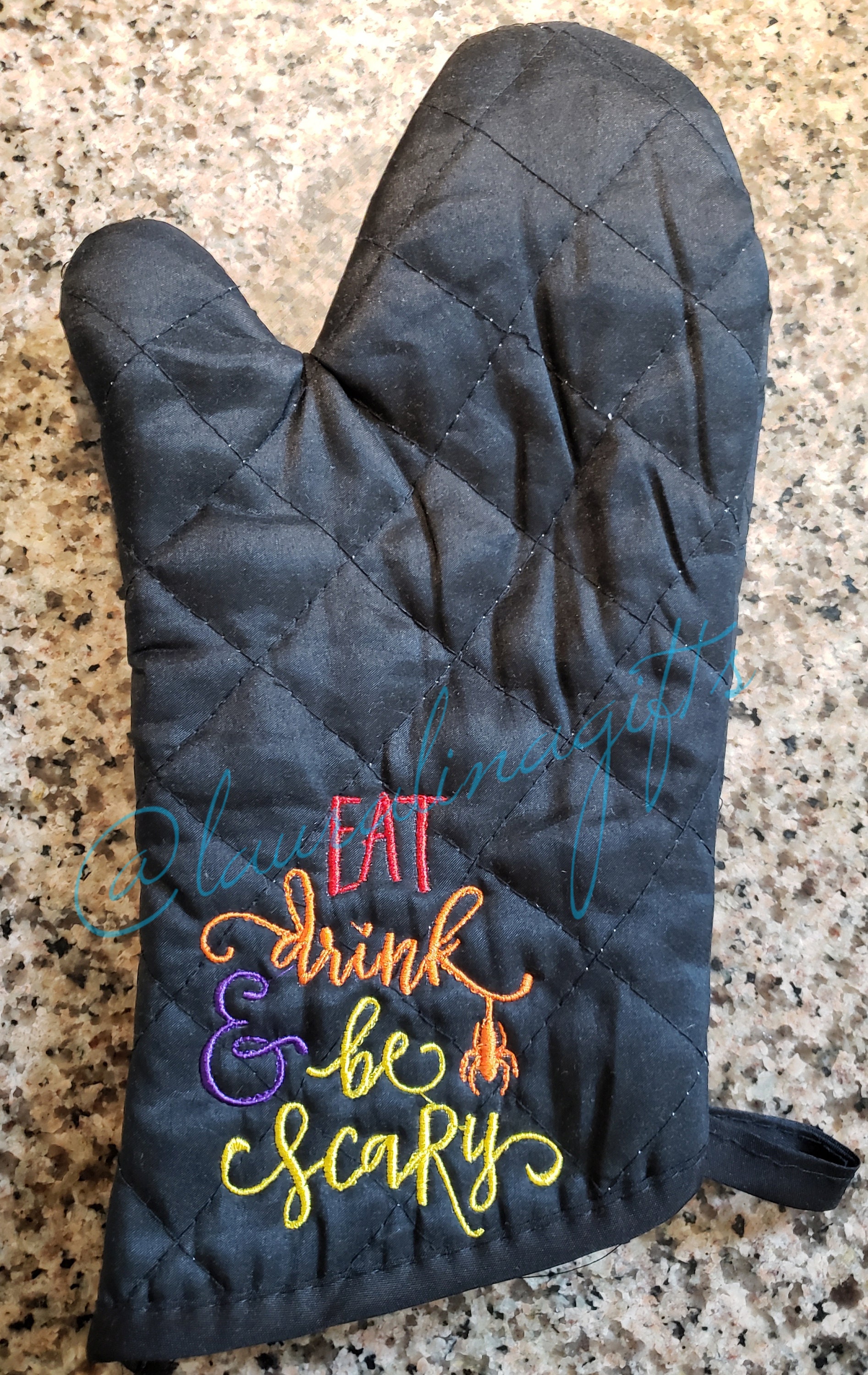 Embroidered Halloween Pot Holder and Dish Towel Set - - Etsy