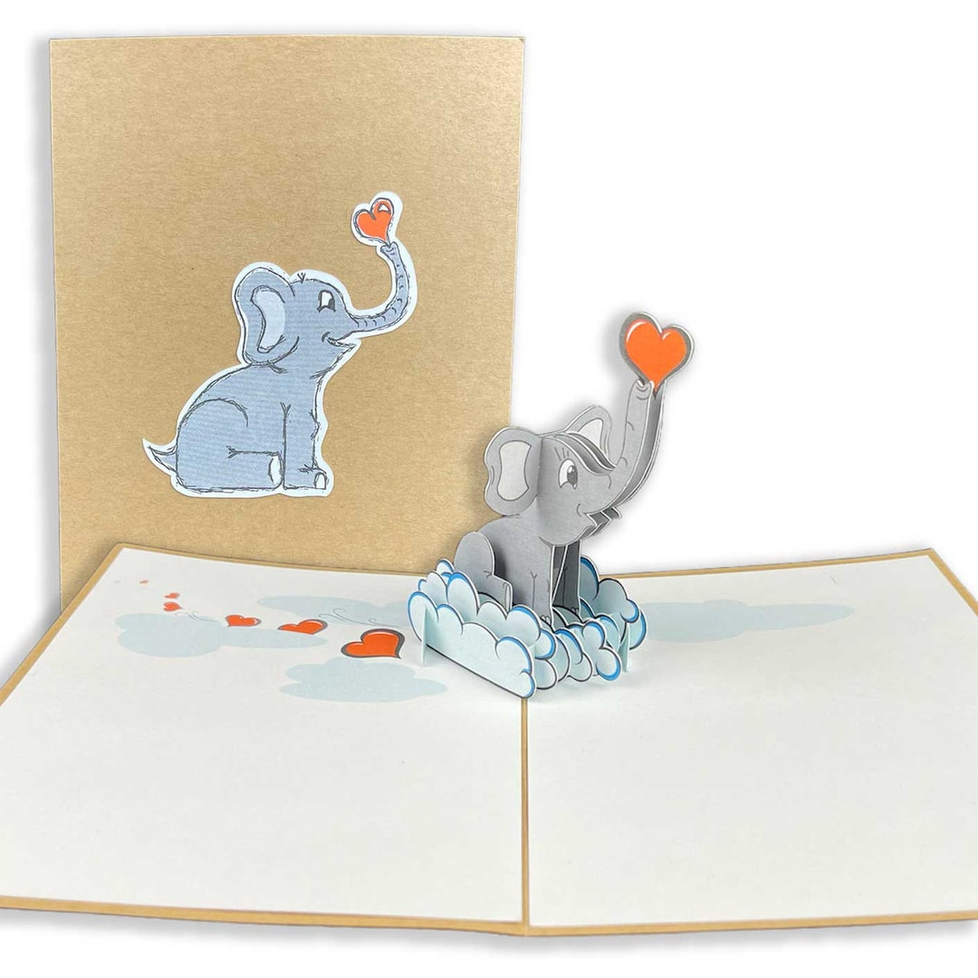 Elephant in the Clouds Pop up Card - Etsy