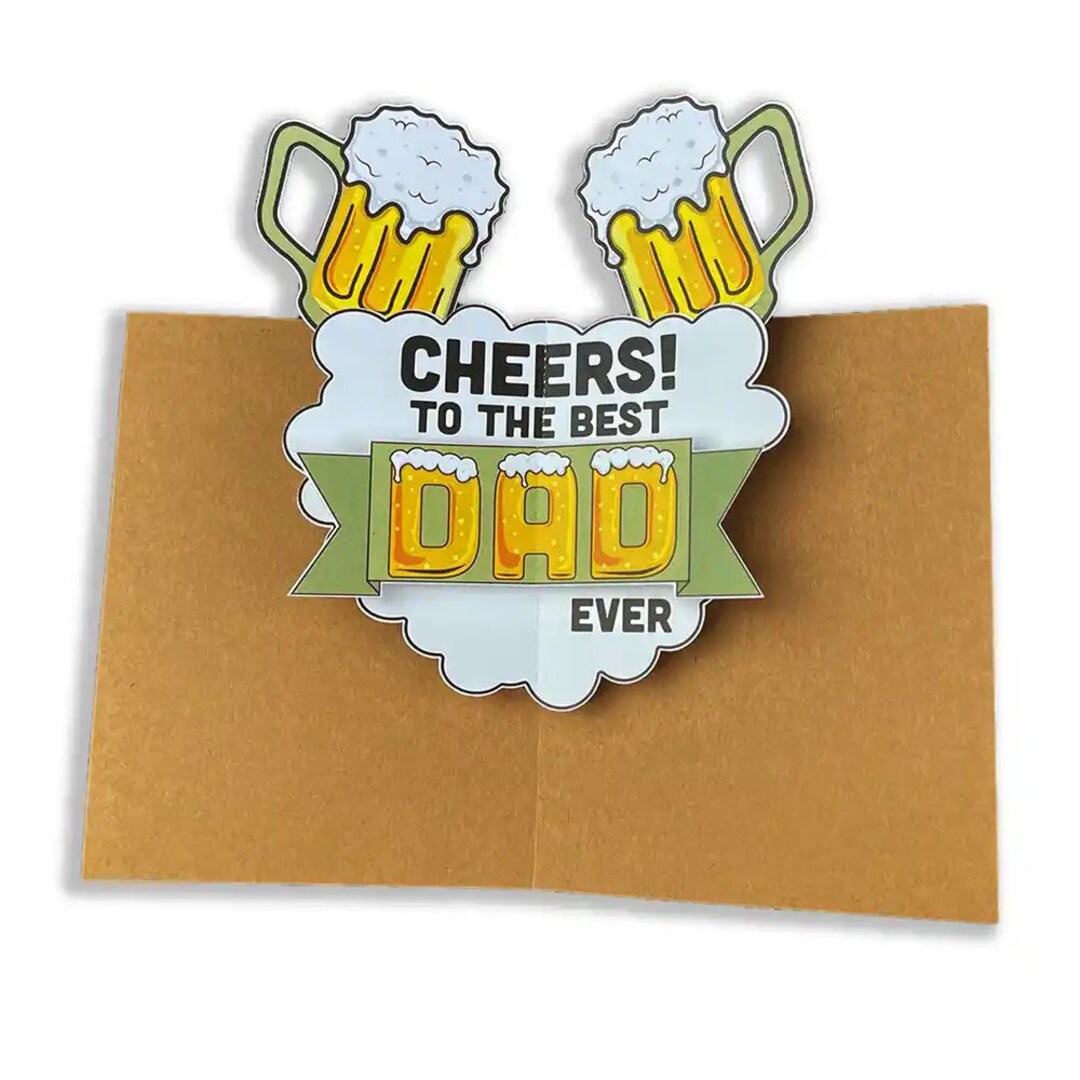 Fathers Day Cheers to Dad Pop-up Card - Etsy