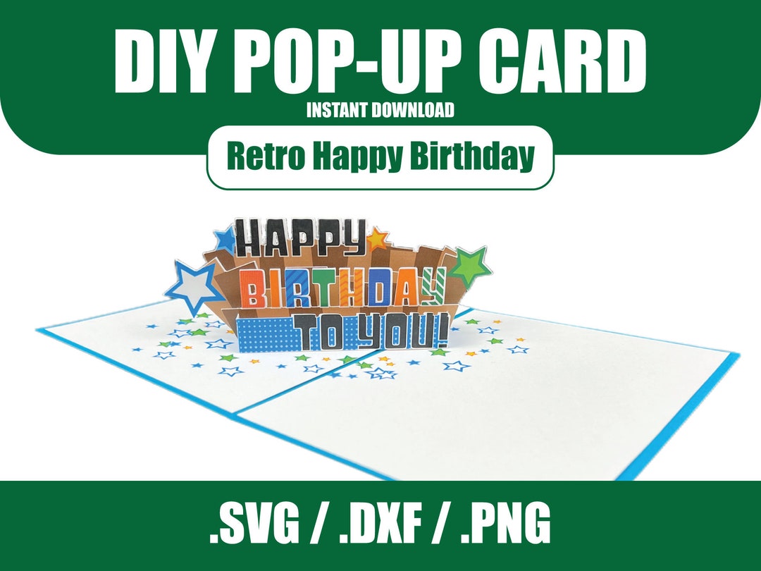 Happy Birthday Pop-up SVG - Etsy
