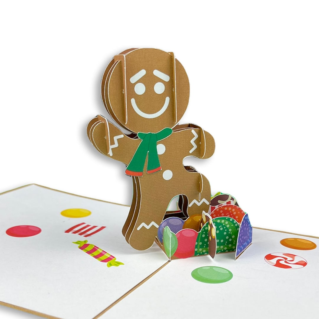 Gingerbread Man Pop up Greeting Card - Etsy