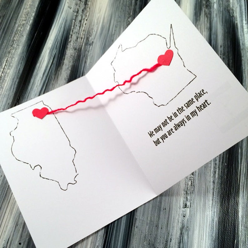 Long Distance Love Greeting Card Birthday and Anniversary - Etsy