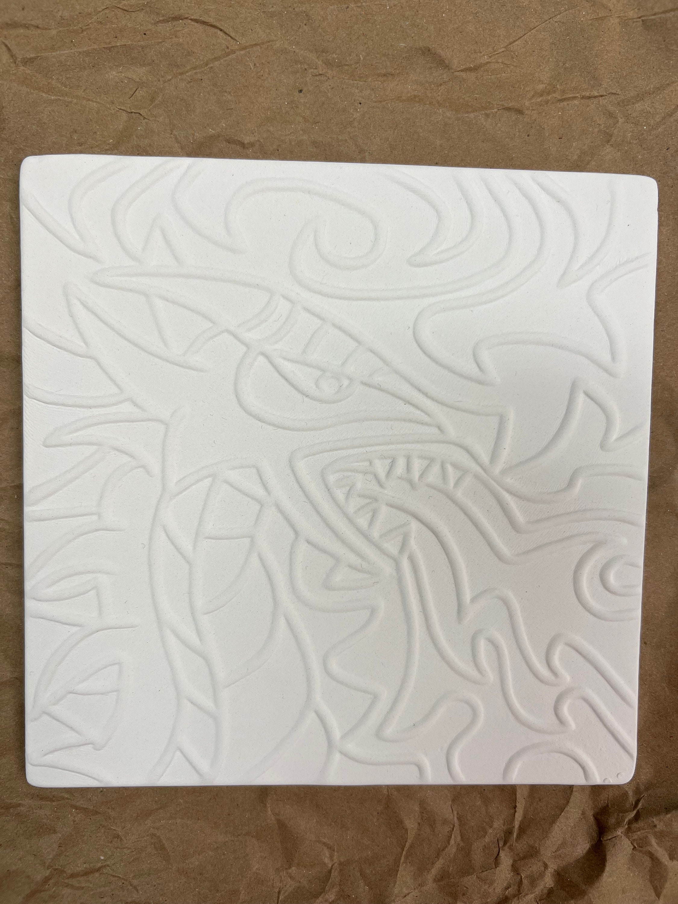 Paintable Dragon Tile DIY - Etsy