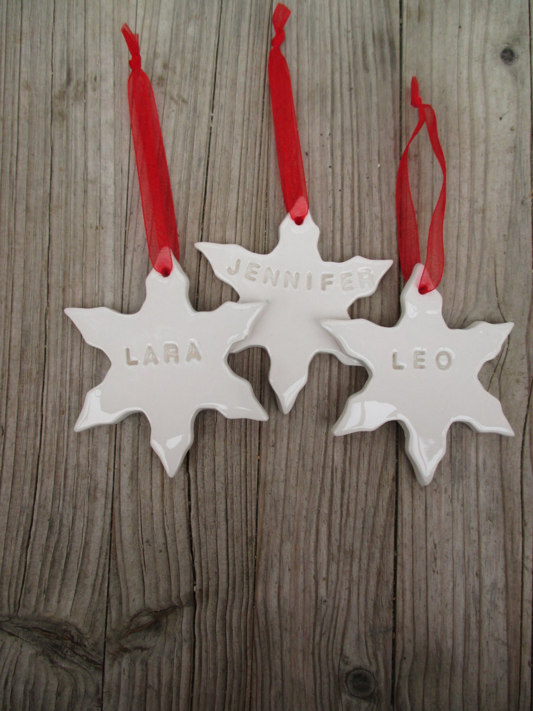 Personalised White Snowflake Ornament, Christmas Tree Ornament With ...