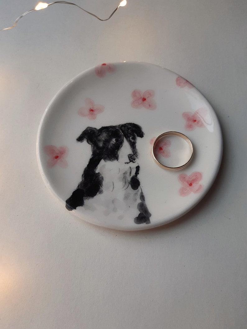 Handmade Border Collie Pottery Ring Dish Hand Painted Dog - Etsy