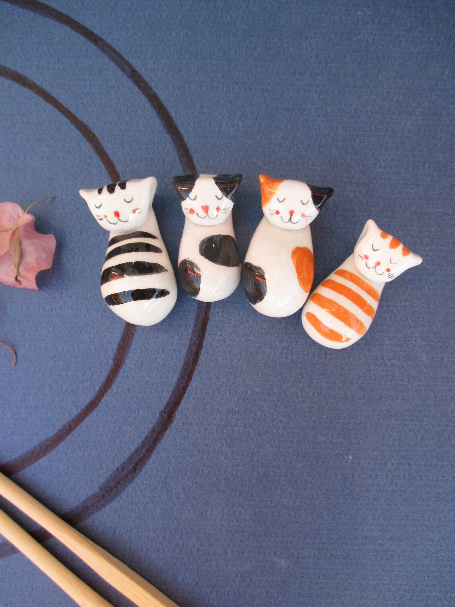 2 Cat Pottery Chopsticks Holders 2 Pieces Cat Chopstick | Etsy