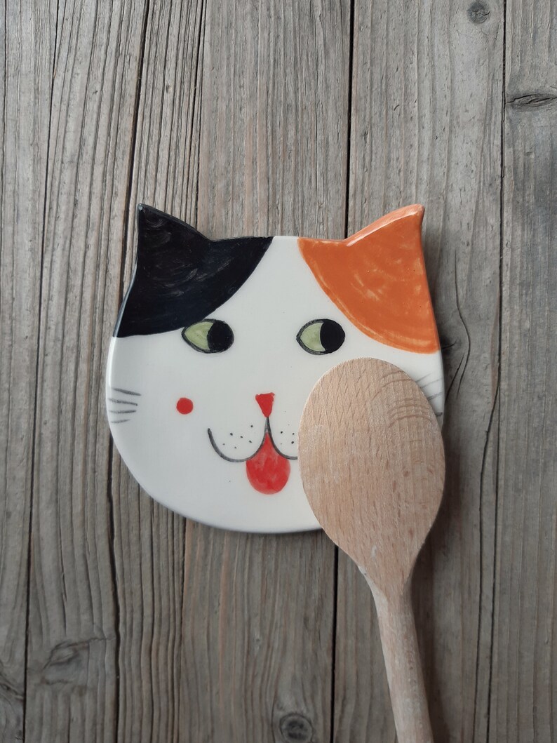 Handmade Pottery Calico Cat Spoon Rest Calico Cat Spoon - Etsy
