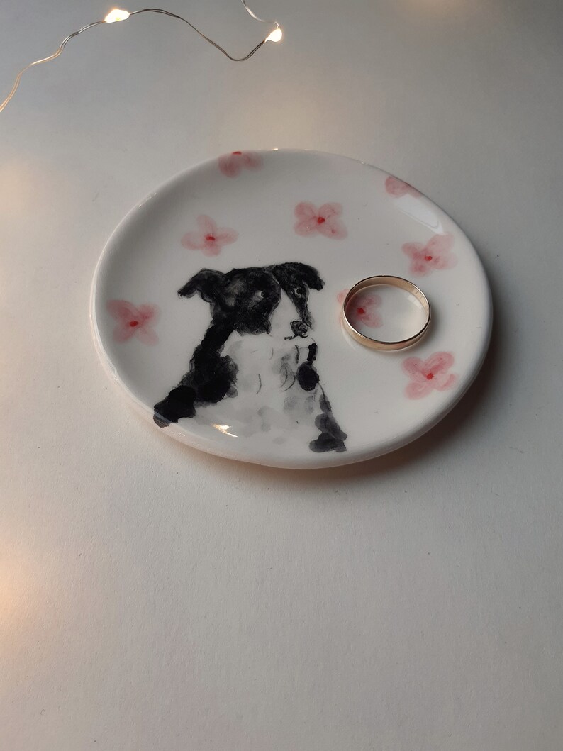 Handmade Border Collie Pottery Ring Dish Hand Painted Dog - Etsy