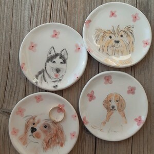 Handmade Border Collie Pottery Ring Dish, Hand Painted Dog Ring Dish ...