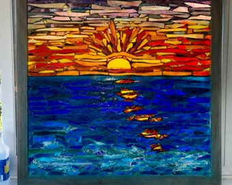 Stained glass beach | Etsy