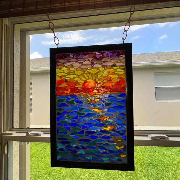 Stained Glass Panel Ocean - Etsy
