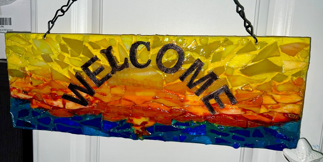 Stained Glass Welcome Signs: Outdoor Welcome, Stained Glass, Kiln Fused ...