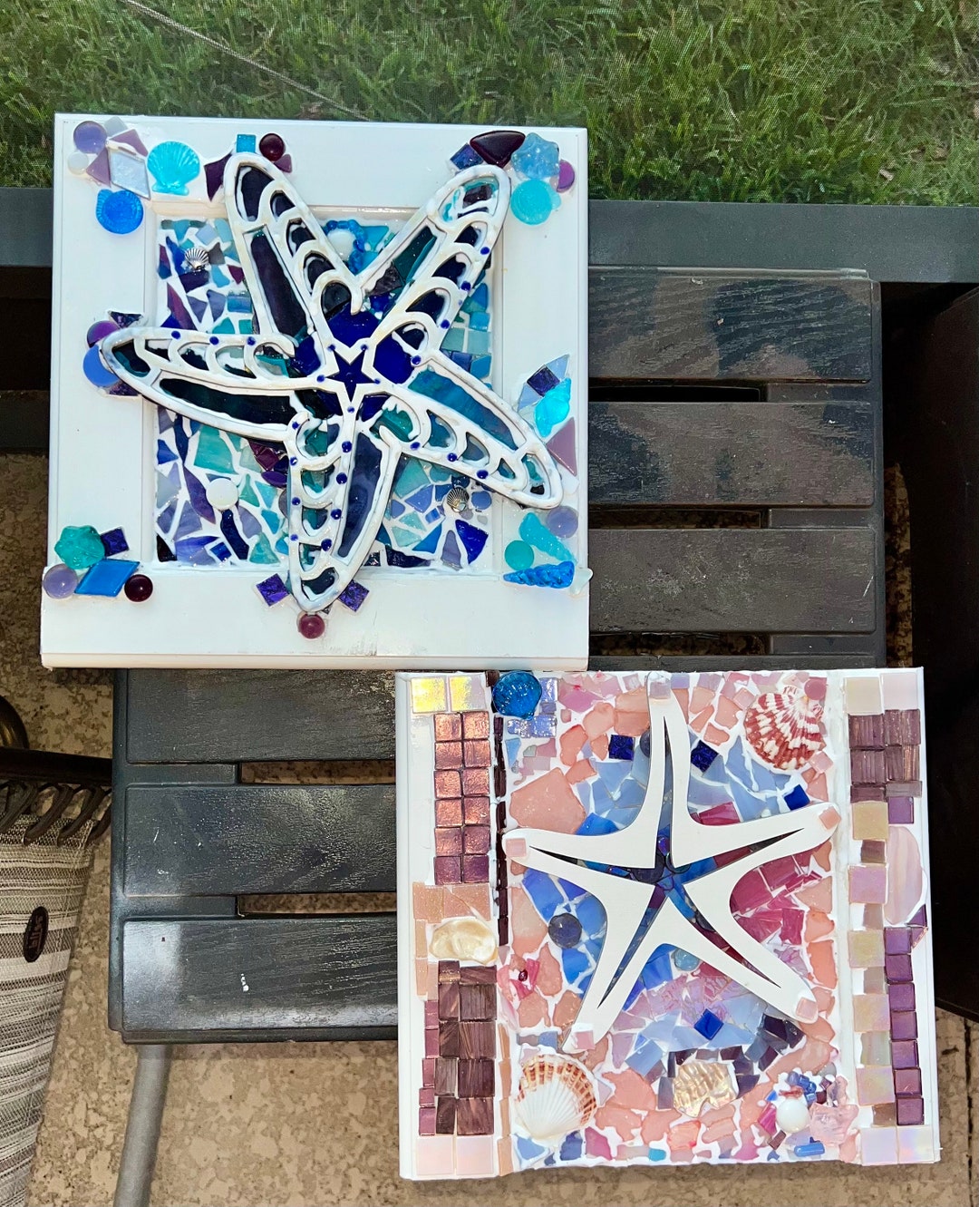 Beach Glass Mosaic Panel Wall Art, Glass Mosaic, Stain Glass, Handcut ...