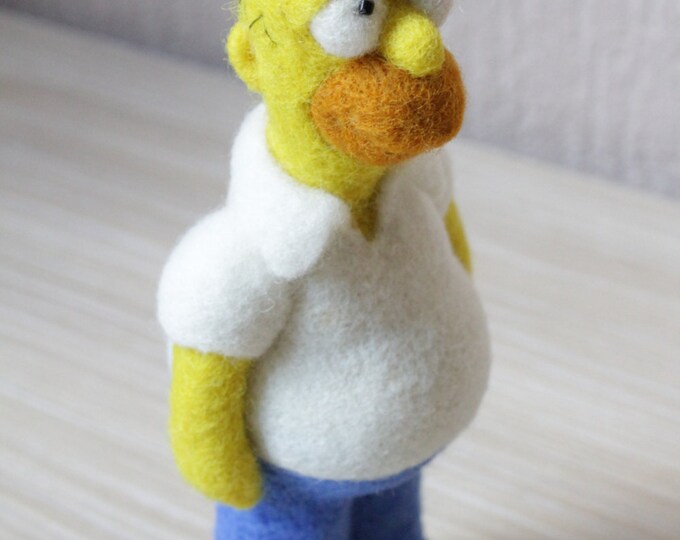 Cartoon Character HOMER SIMPSON, Needle Felted Collectible Figure - Etsy