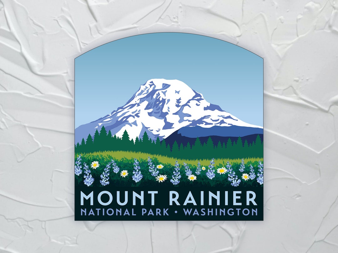 Mount Rainier National Park Magnet Washington Weatherproof National ...