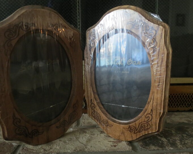 Solid Oak Double Picture Frame Vintage - Etsy