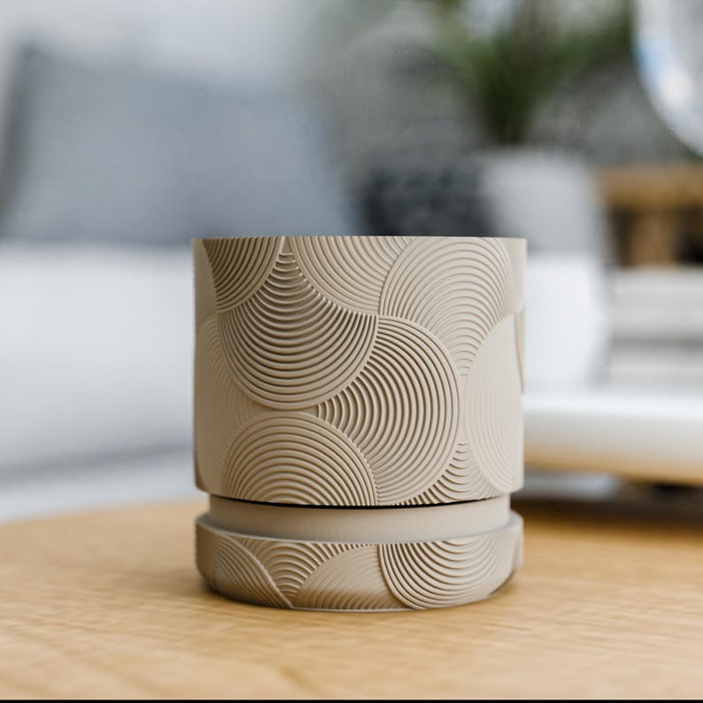 Modern Textured Planter Pot | 3D Printed Plant Pot | Minimalist Indoor ...