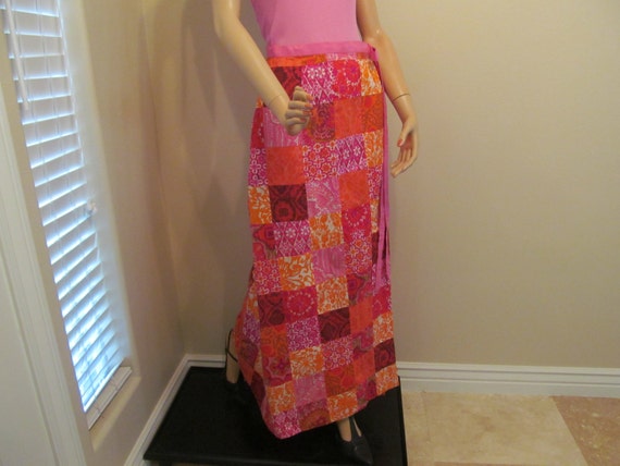 1970's Patchwork Skirt Hippie Boho Retro Beach Resort - Gem