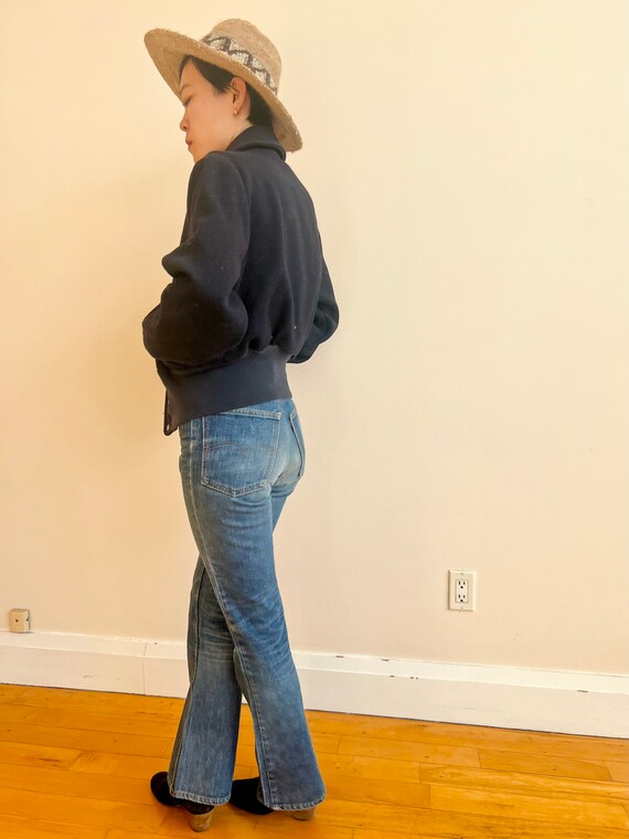 Vintage 1940s heavy weight navy wool baseball jacket … - Gem