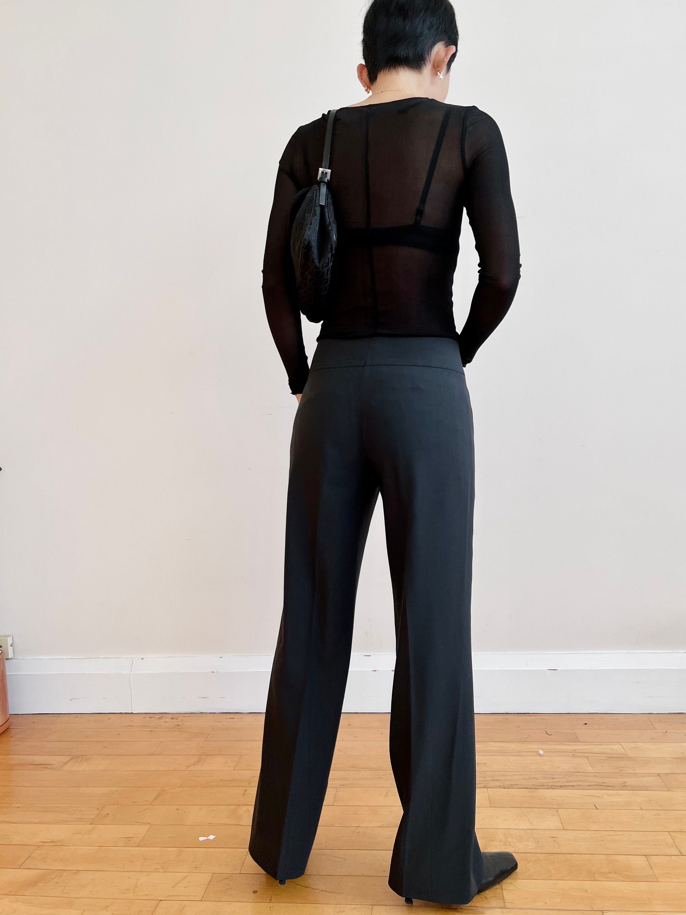 Vintage Bergdorf Goodman Straight Leg Dark Grey Wool Pants W28 - Etsy