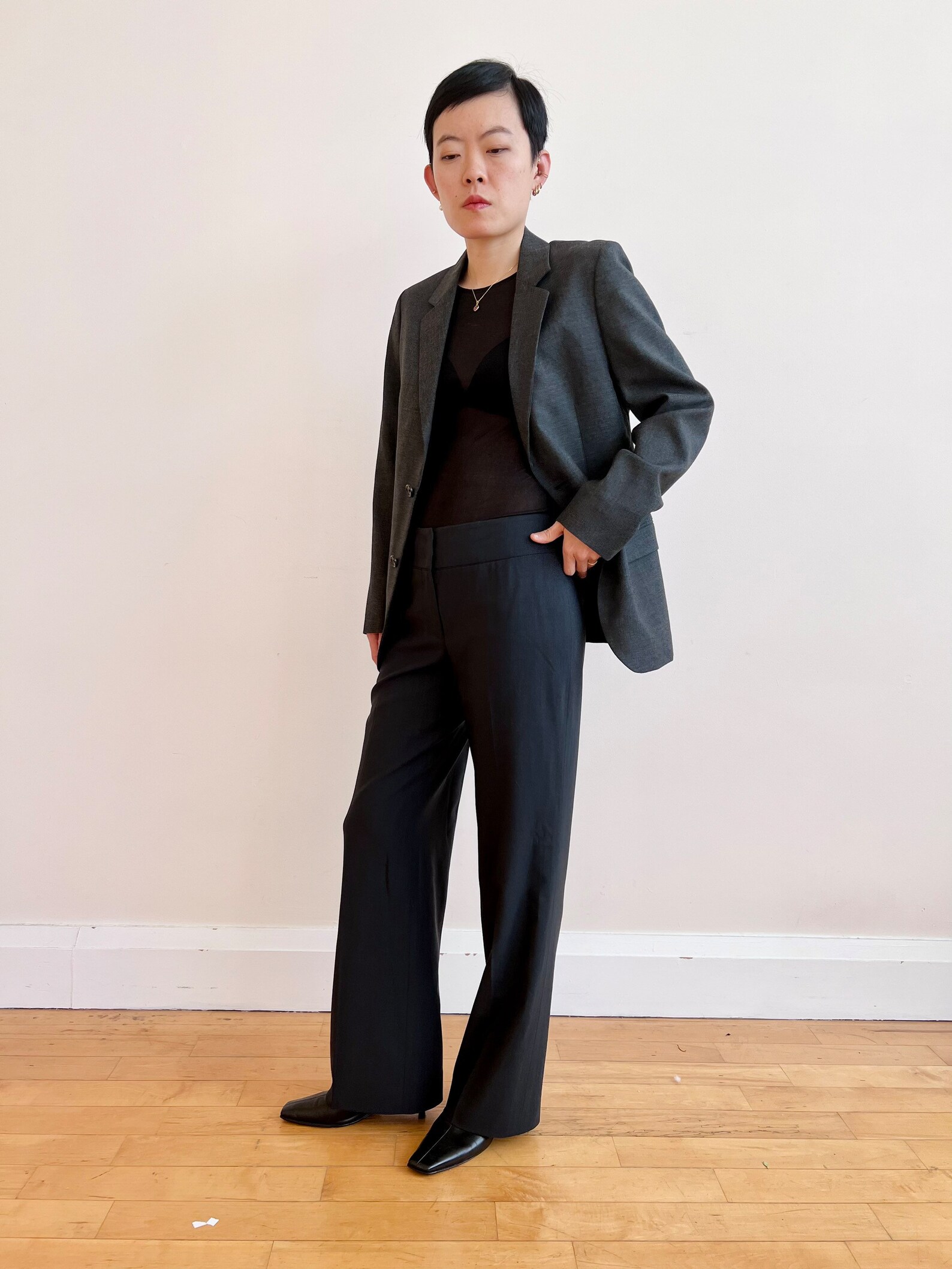 Vintage Bergdorf Goodman Straight Leg Dark Grey Wool Pants W28 - Etsy