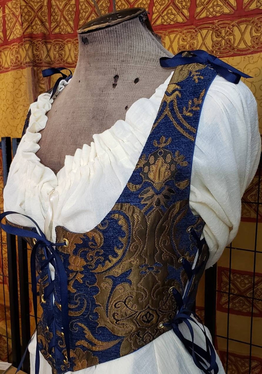 Lady's Renaissance, Celtic, Pirate, Medieval, Steampunk Bodice-blue ...