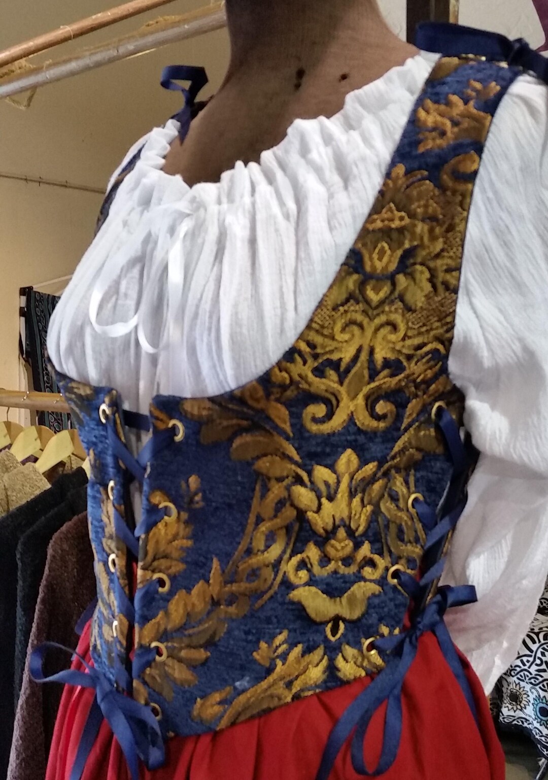 Lady's Renaissance, Celtic, Pirate, Medieval, Steampunk Bodice-blue ...
