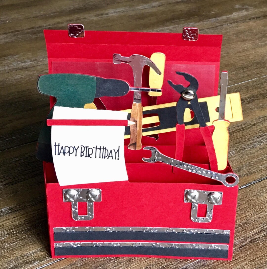 Tool Chest Explosion Box Card - Etsy