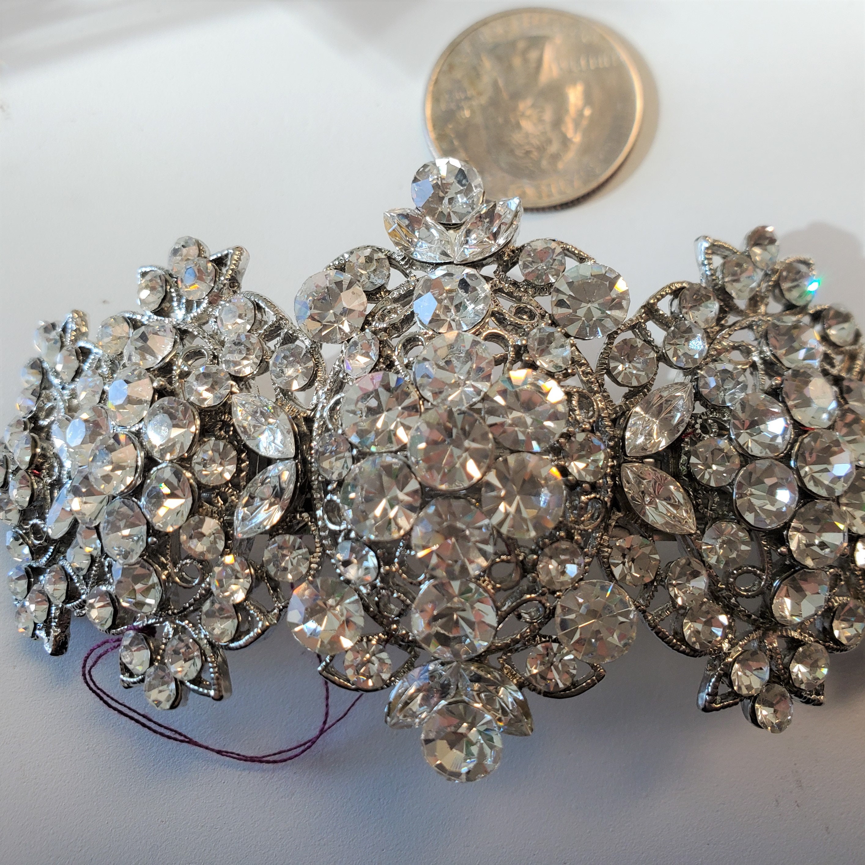 Rhinestone Wedding Barrett, Bridal Hair Barrett, Rhinestone Barrett ...