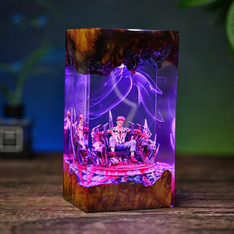 Curse Spirit Su.ku.na JJKS Resin Lamp – Handmade Demon Figure Light ...