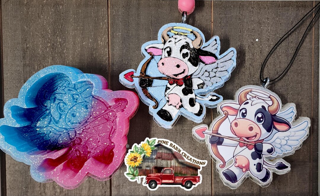 Cupid Cow Freshie Mold With Cardstock Option - Etsy