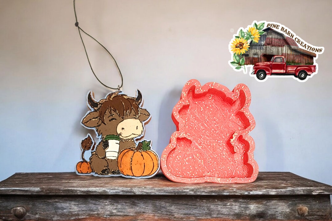 Fall Highland Cow Freshie Mold - Etsy