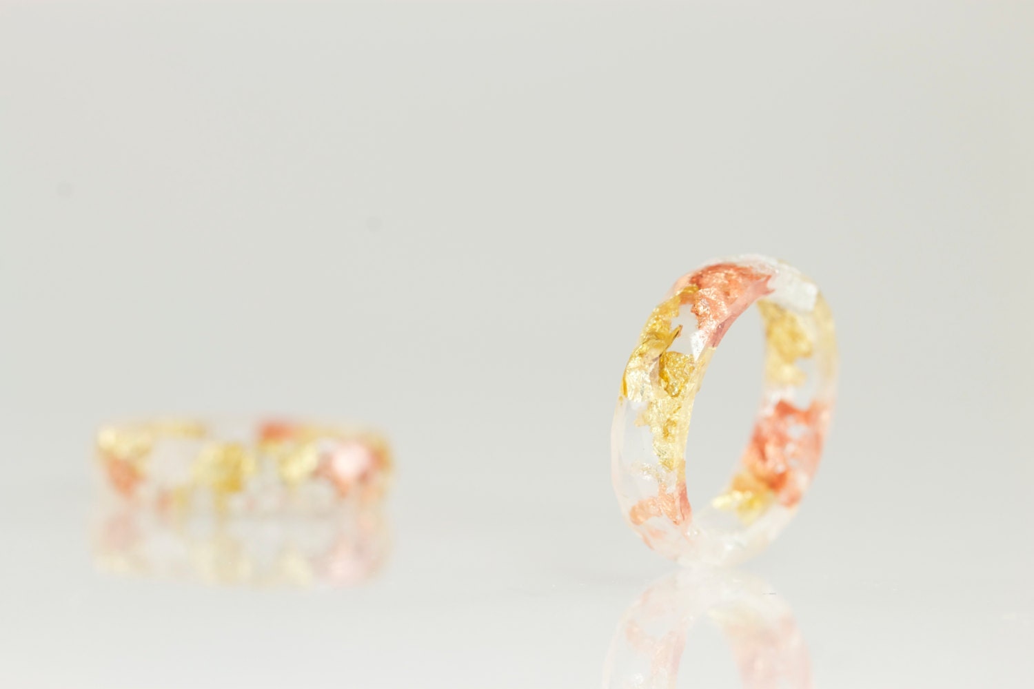 Resin Ring Clear Eco Resin Faceted Ring With Gold Silver - Etsy