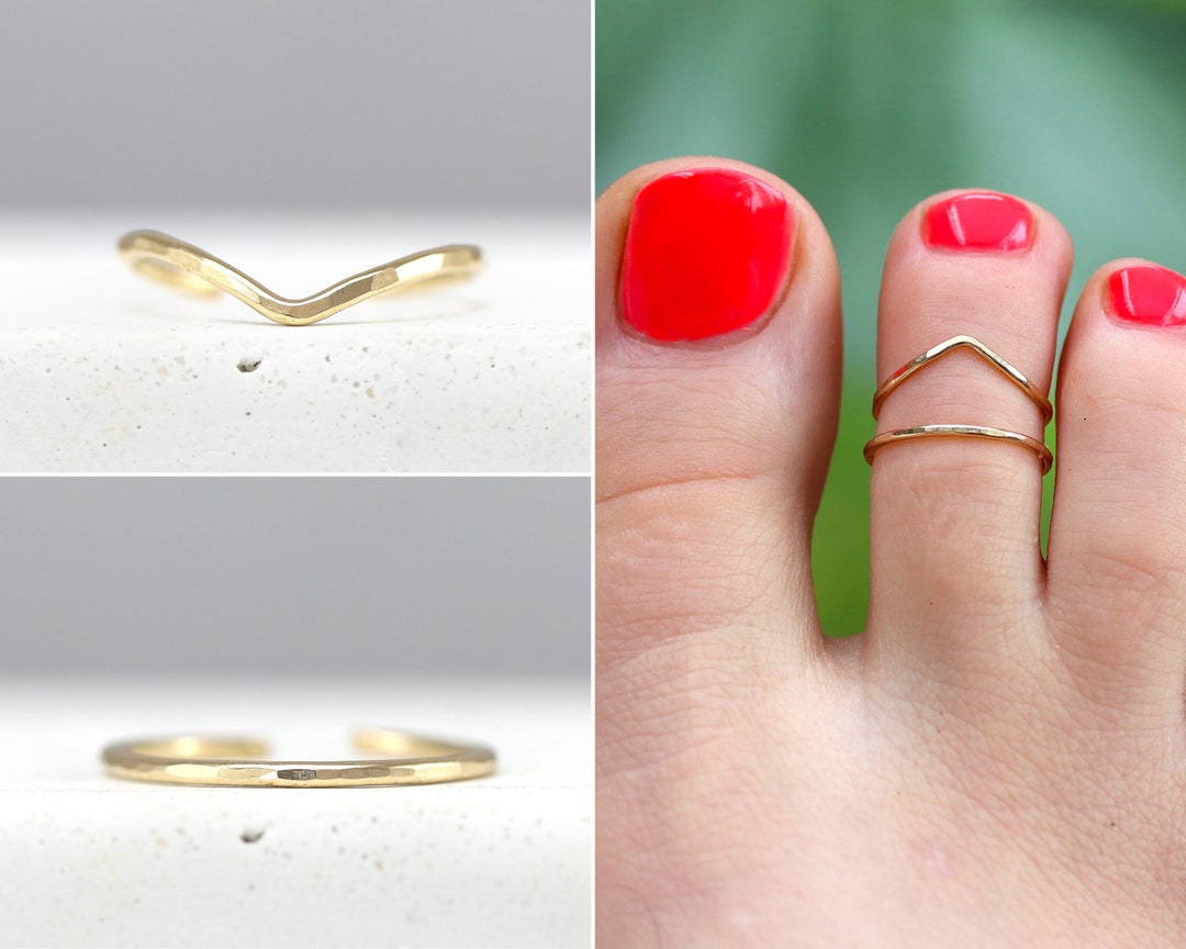 Toe Ring Set - Chevron Band Toe Ring Set - Toe Rings for Women ...
