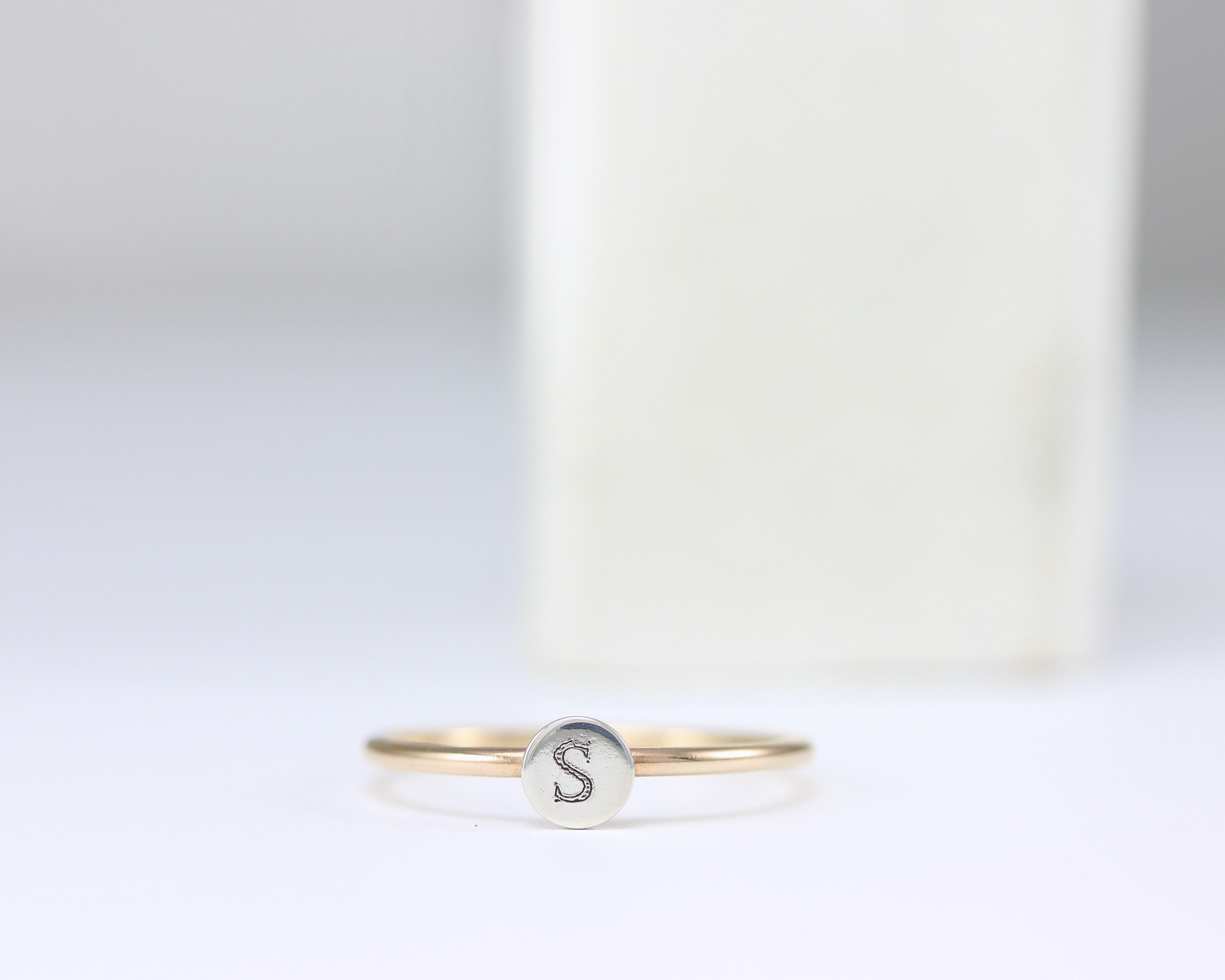 Initial Ring Stacking Rings Monogram Ring Initial | Etsy