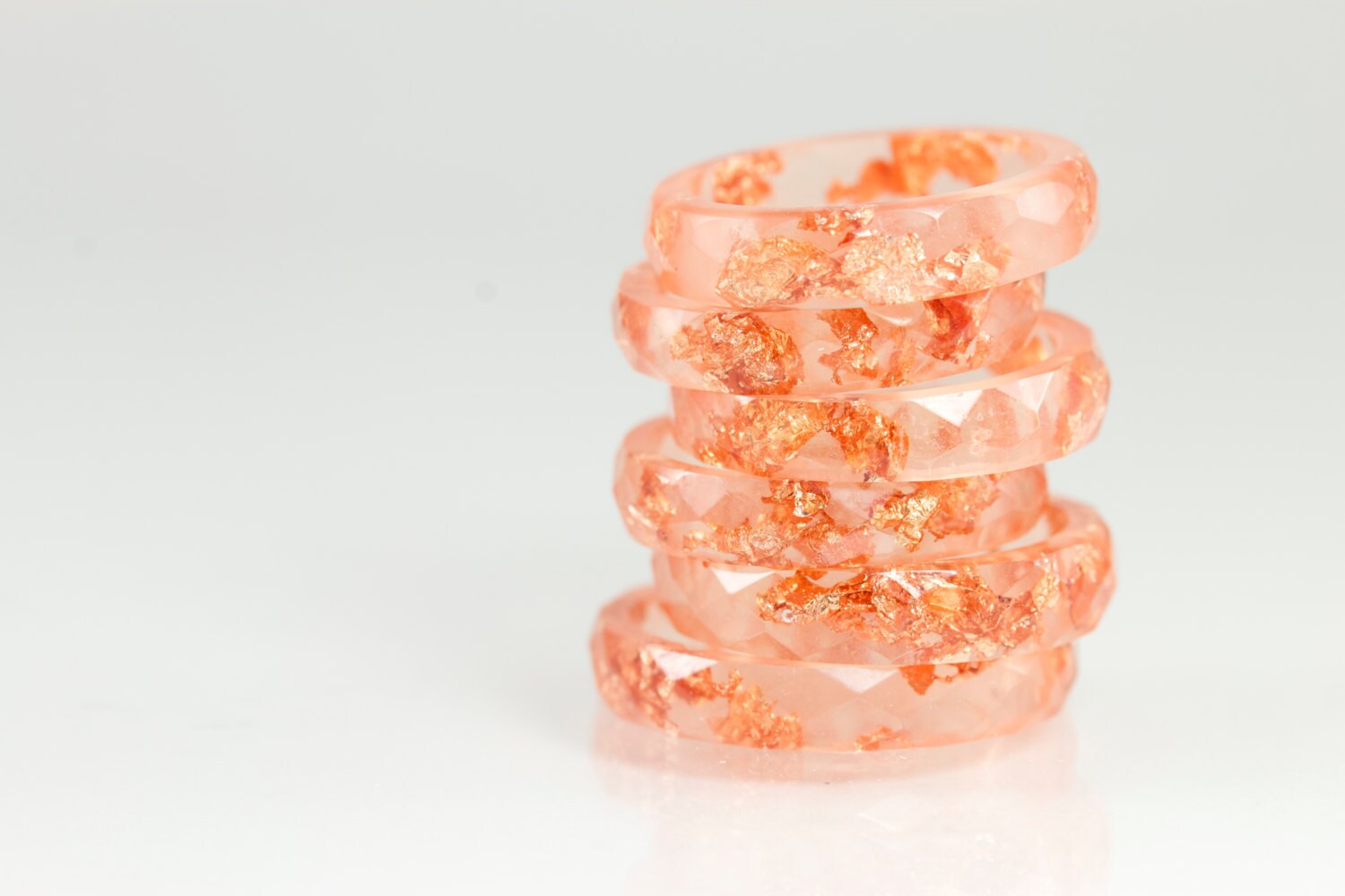 Resin Ring Cinnamon Orange Faceted Eco Resin Ring With - Etsy