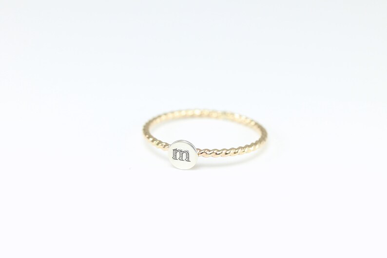 Initial Ring Twisted Stacking Rings Monogram Ring | Etsy