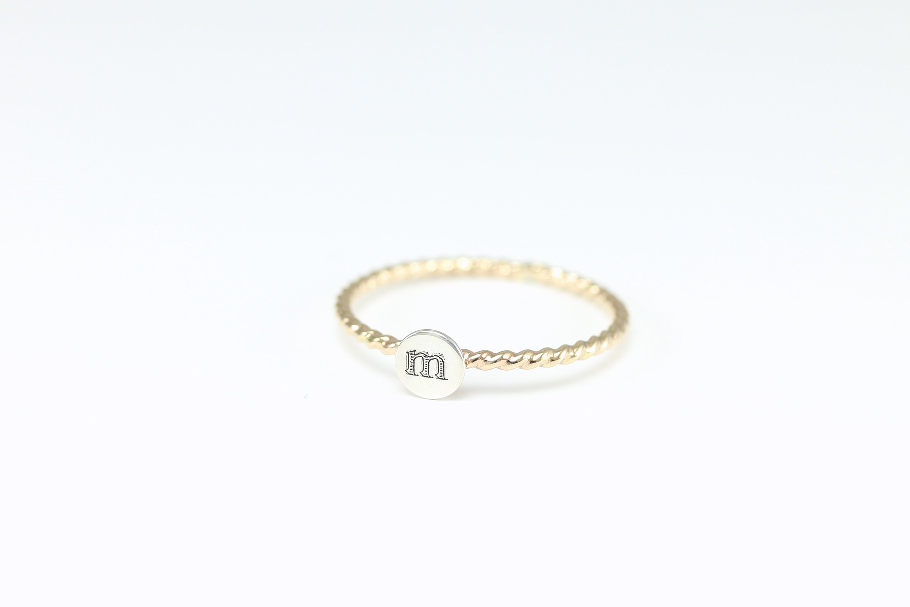 Initial Ring Twisted Stacking Rings Monogram Ring | Etsy