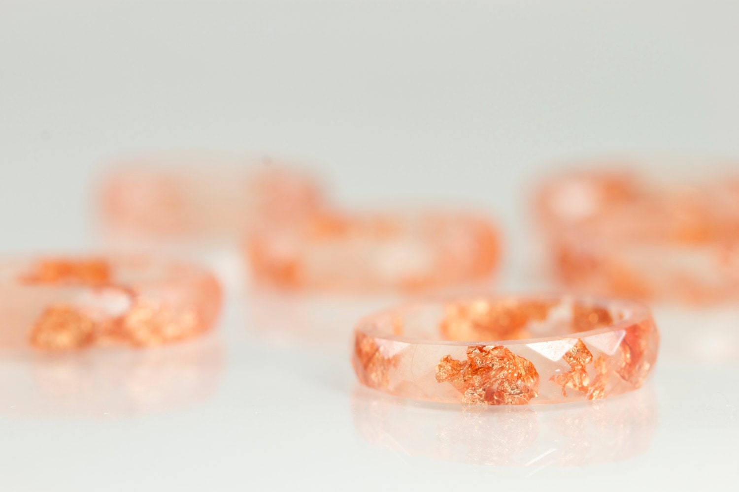 Resin Ring Cinnamon Orange Faceted Eco Resin Ring With - Etsy